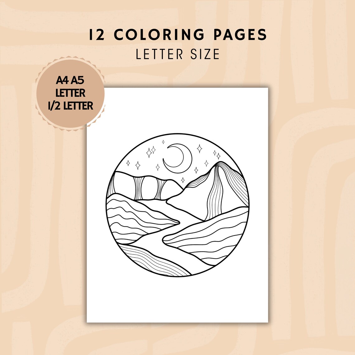 Boho Coloring Pages, Minimalist Coloring Pages, Adult Coloring Pages ...