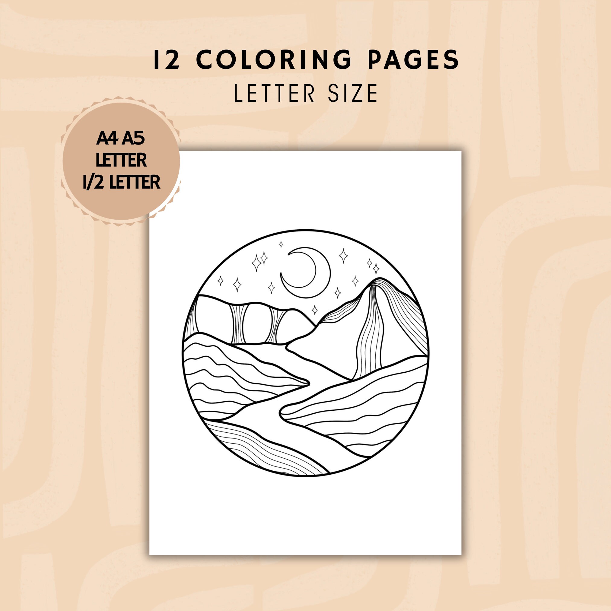 Boho Coloring Pages, Minimalist Coloring Pages, Adult Coloring Pages ...