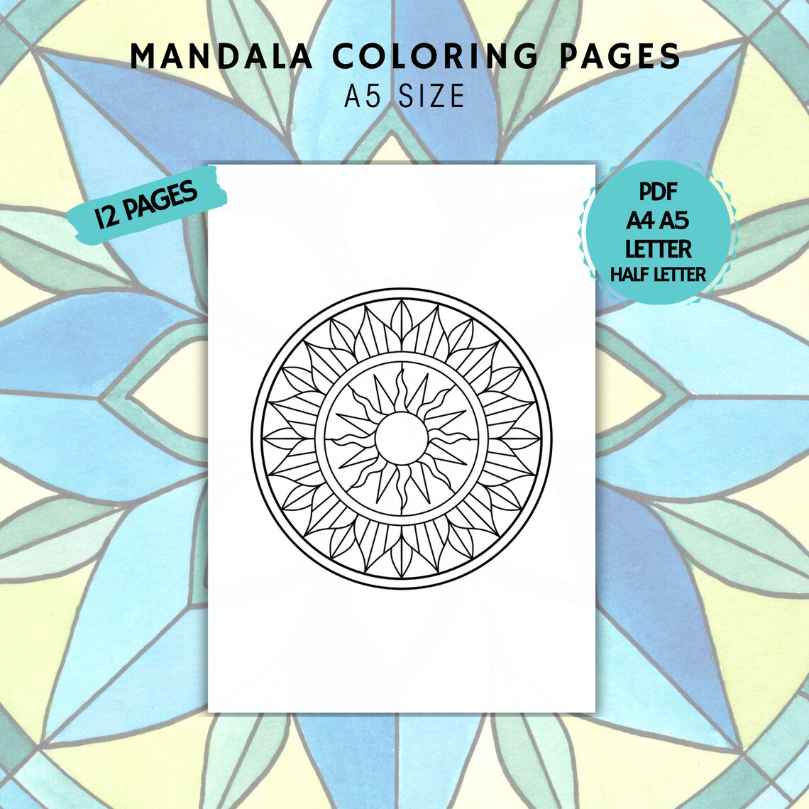 Mandala Coloring Pages, Simple Coloring Pages for Adults, Original ...