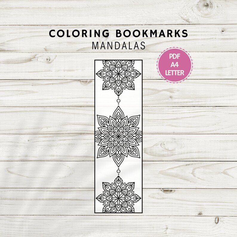 Printable Coloring Bookmarks for Adults and Teenagers, Mandala Coloring ...
