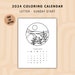 Boho Coloring Calendar 2024, Nature Coloring Calendar, 2024 Monthly ...