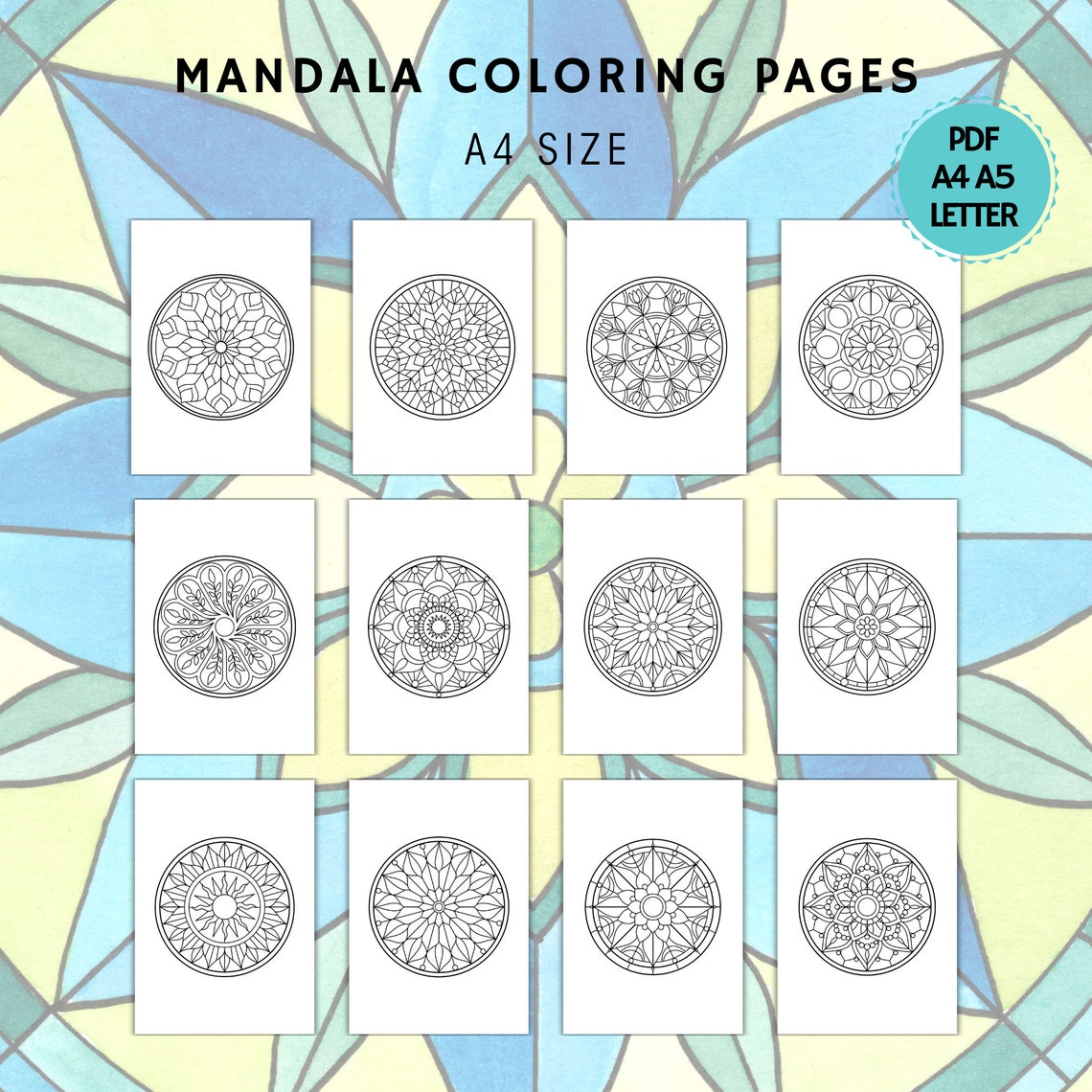 Mandala Coloring Pages, Simple Coloring Pages for Adults, Original ...