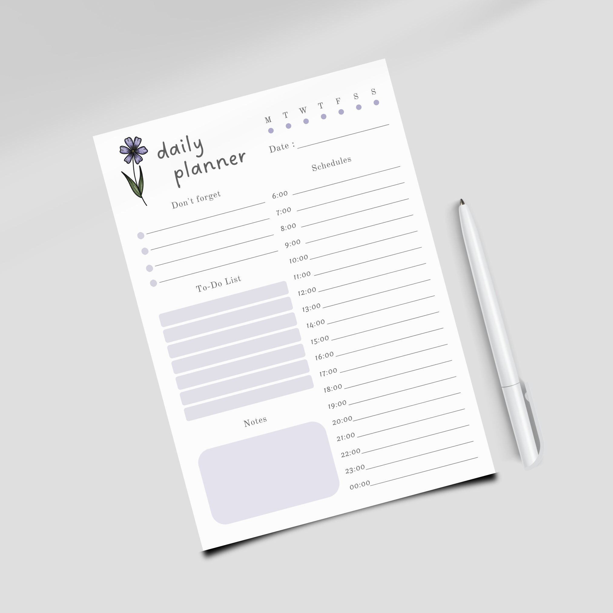 Minimalist Daily Planner Printable, Daily to Do List for Work/home ...