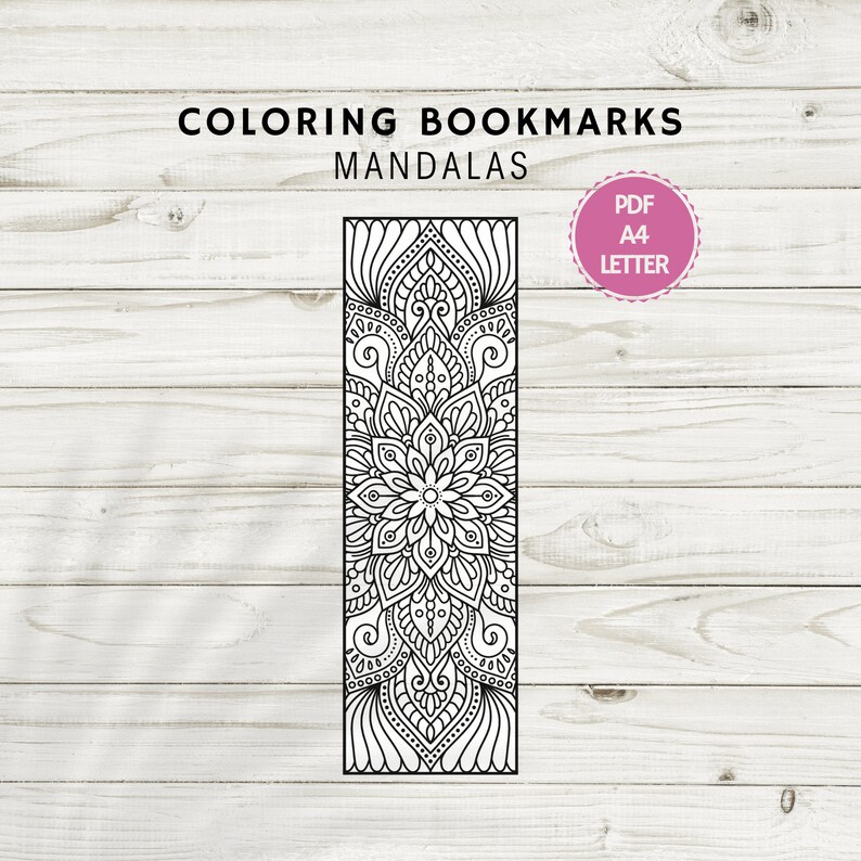 Printable Coloring Bookmarks for Adults and Teenagers, Mandala Coloring ...