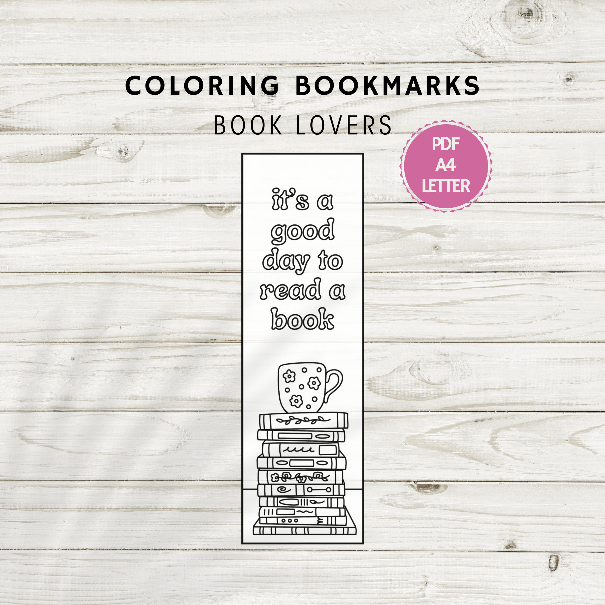 Book Lovers Coloring Bookmarks, Bookworms Printable Bookmarks for Kids ...