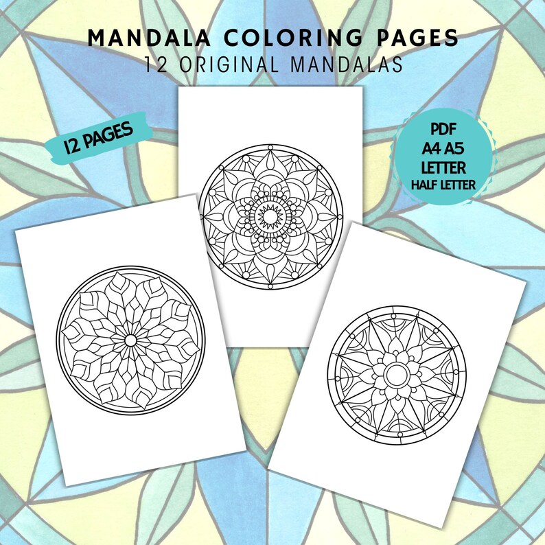 Mandala Coloring Pages, Simple Coloring Pages for Adults, Original ...