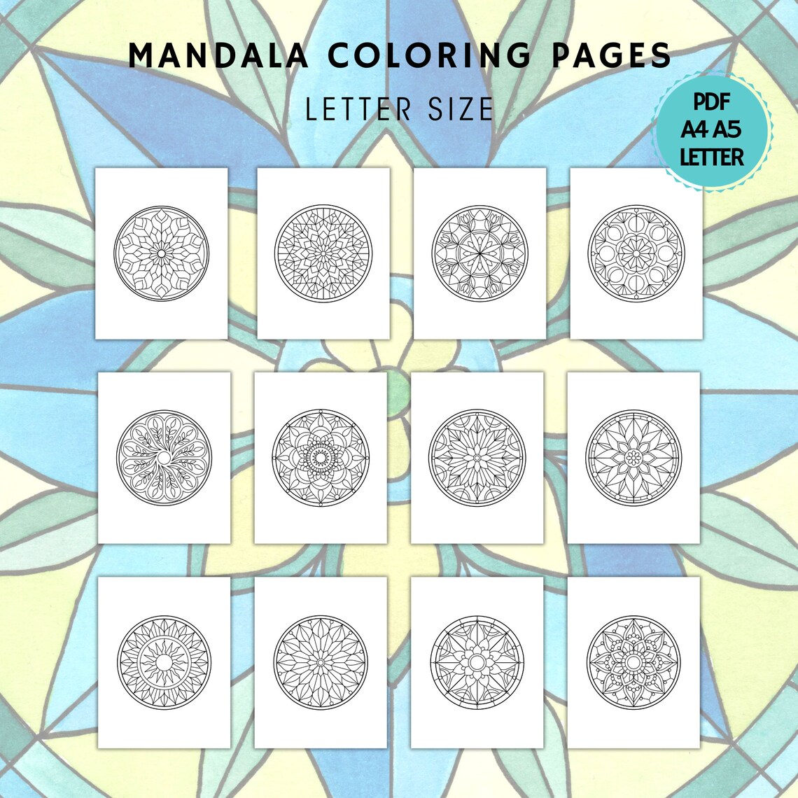 Mandala Coloring Pages, Simple Coloring Pages for Adults, Original ...
