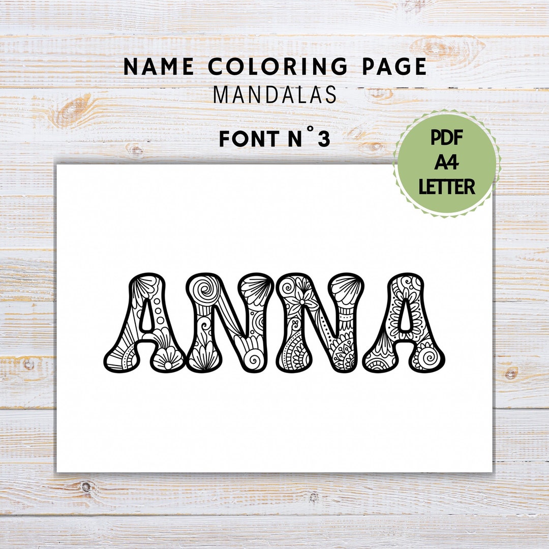 Hand-drawn Name Coloring Page, Personalized Coloring Sheet, Hand-drawn ...