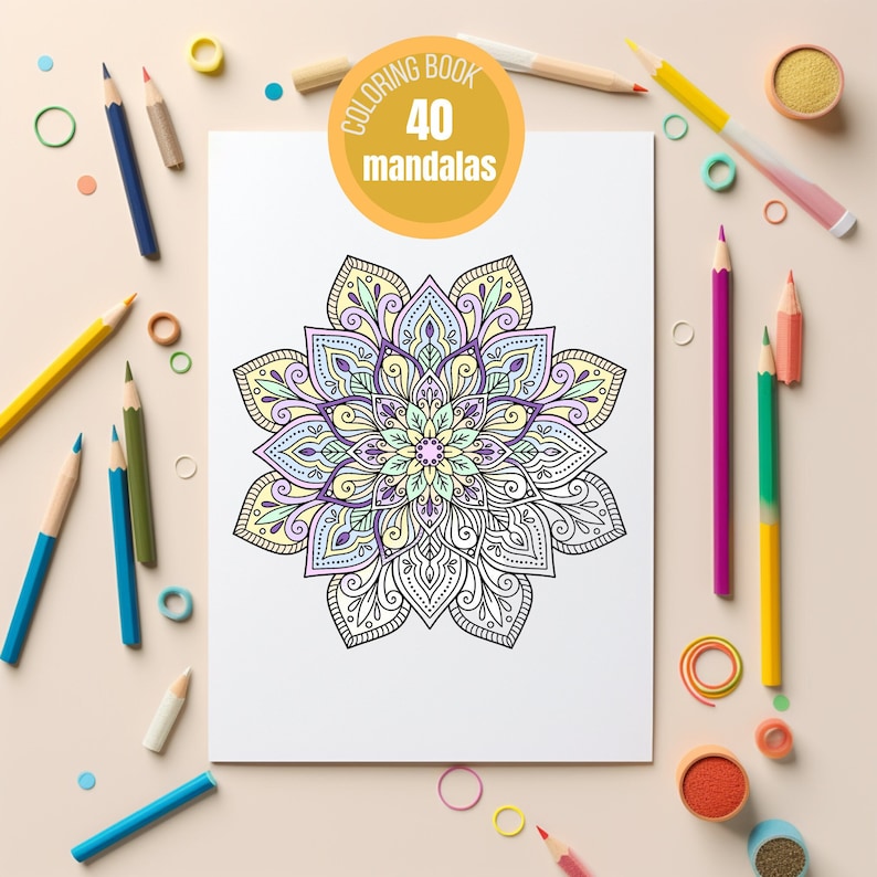 40 Mandala Coloring Pages, Adult Coloring Pages, Mandala Coloring Book ...
