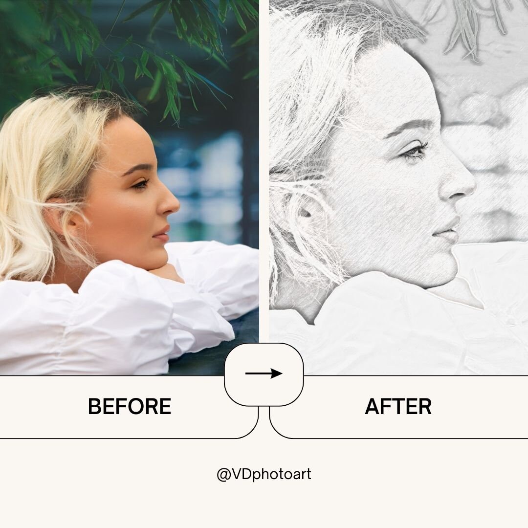 Pencil Drawing Portrait From Photo / Digital Sketch From Photo / B&W ...