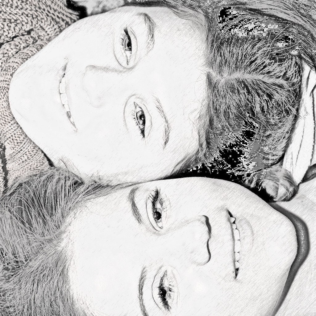 Pencil Drawing Portrait From Photo / Digital Sketch From Photo / B&W ...