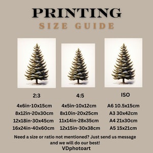 Christmas Tree Prints/christmas Wall Art/snow Covered Pine Tree/winter ...