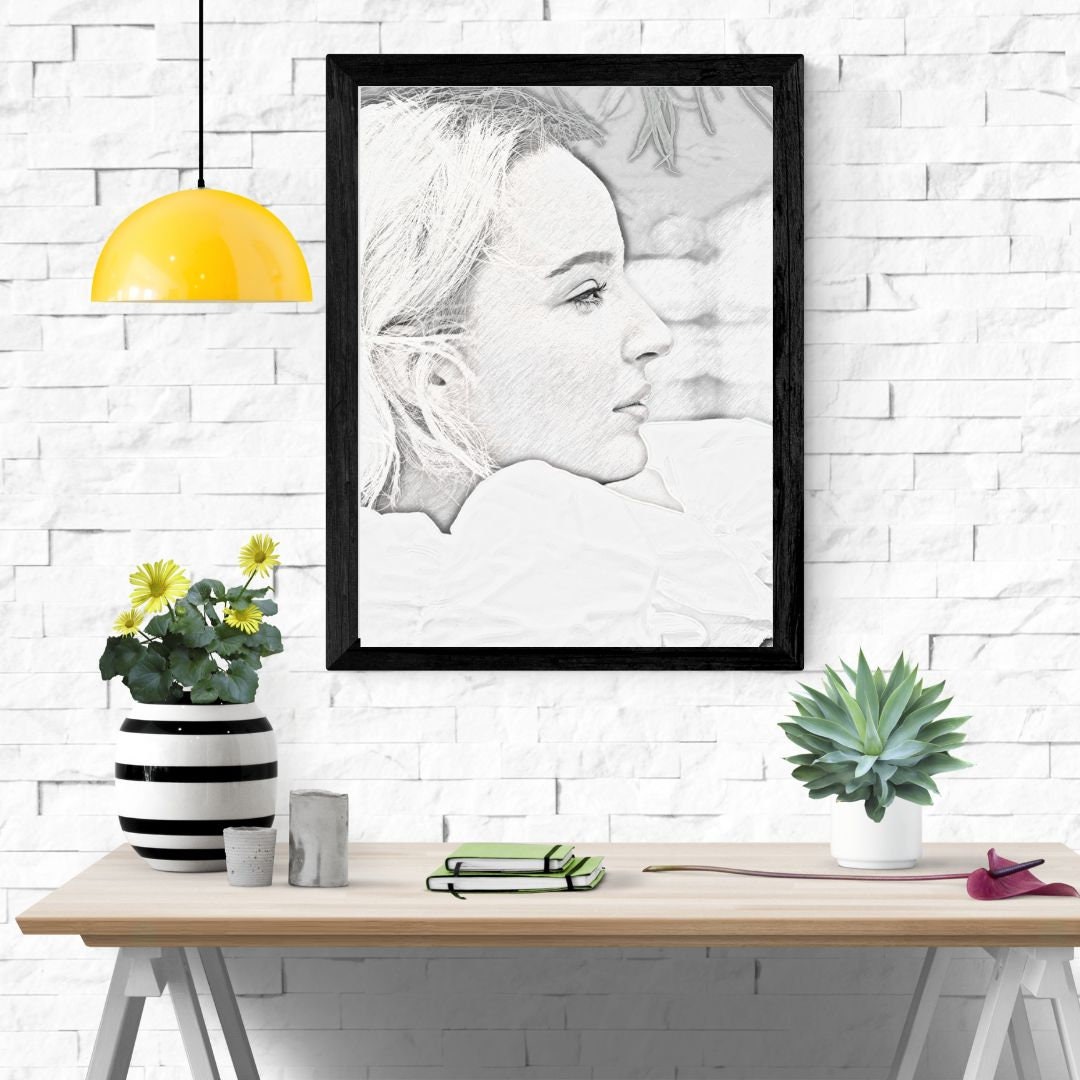 Pencil Drawing Portrait From Photo / Digital Sketch From Photo / B&W ...