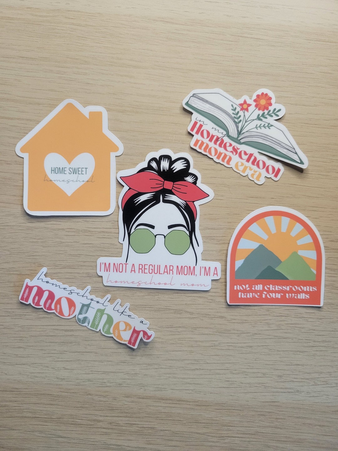 Homeschool Mama Vinyl Die Cut Sticker Pack - Set of 5 - Homeschool ...