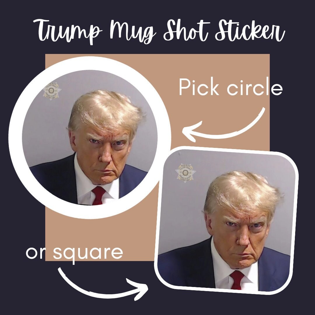 Trump Mug Shot Sticker Political Stickers Trump Mugshot Waterproof ...