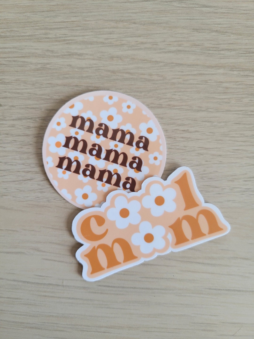 Boho Retro Daisy Mama Cool Mom Sticker Set - Etsy