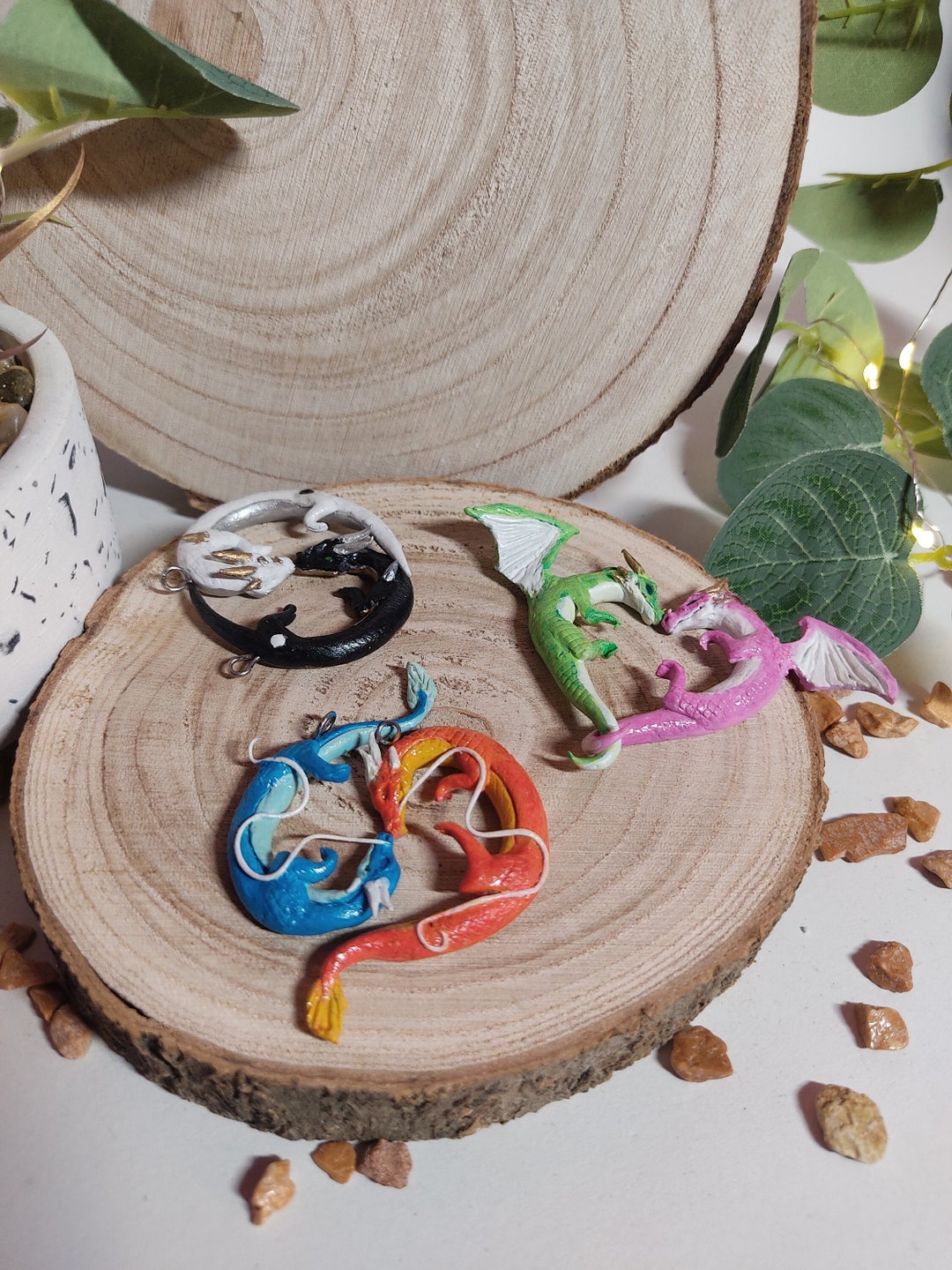 Dragon Couples Necklace -clay- - Etsy