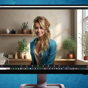 Modern Office | Brown Shelves | Stylish Zoom Meeting Background | Video ...