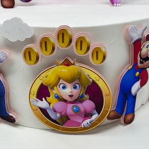 Princess Peach Cake Topper: Super Mario Birthday Party Decor - Etsy