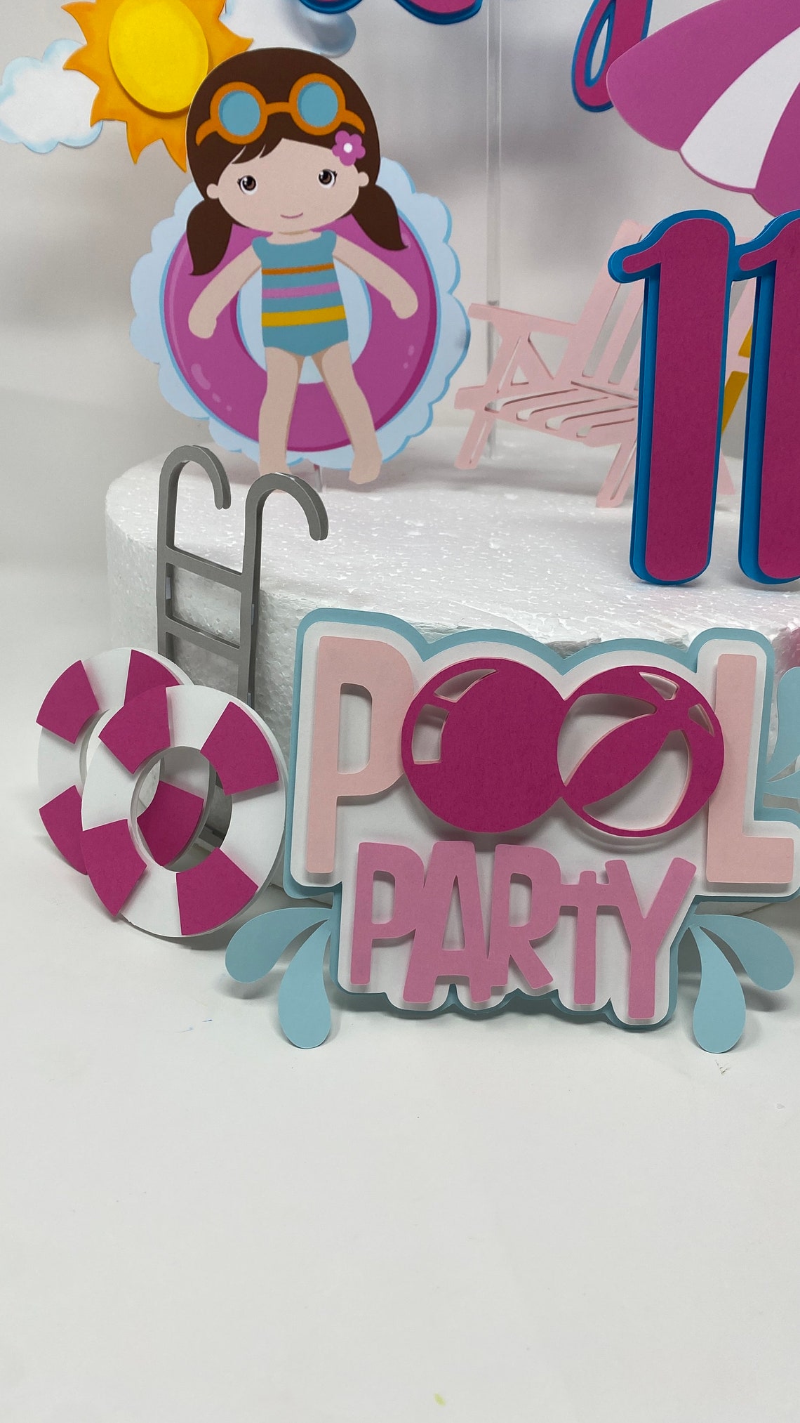Pool Party Cake Topper Pool Party Birthday Pool Party - Etsy UK