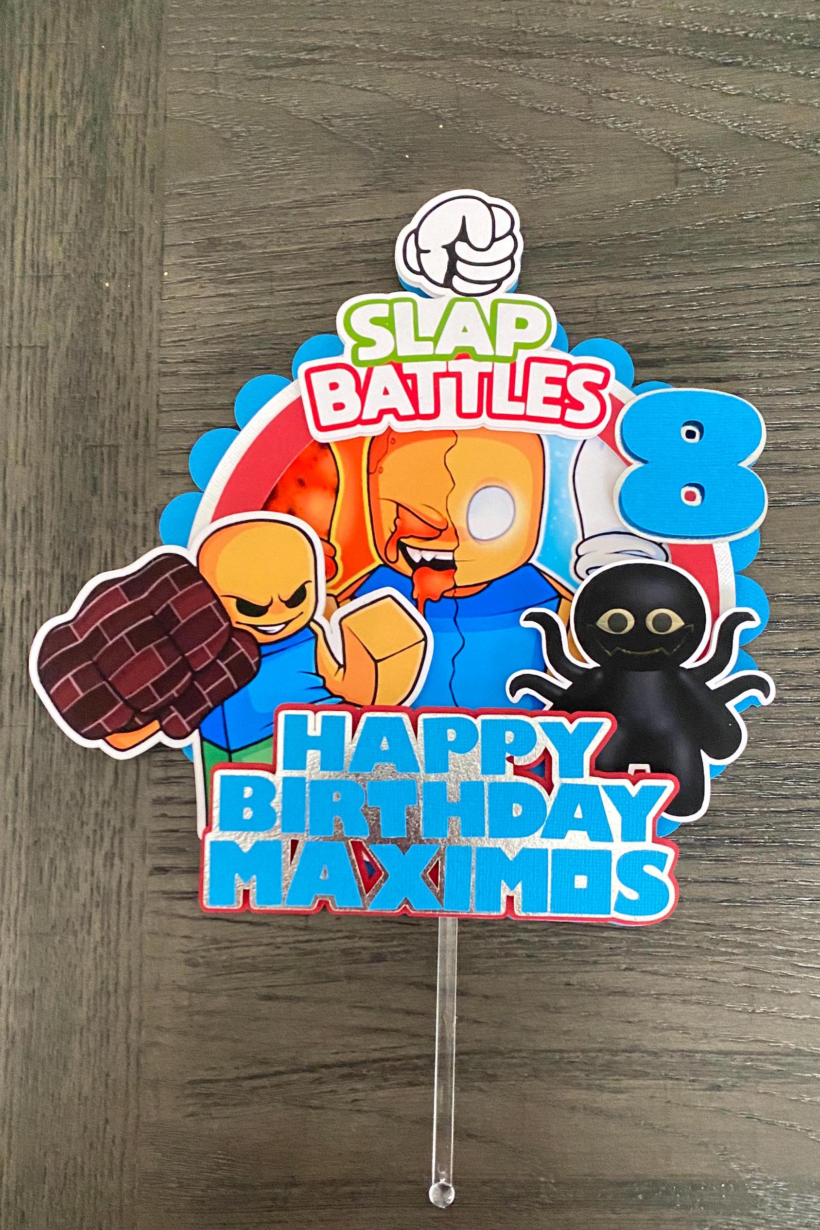Roblox Slap Battles Cake Topper - Birthday Party Decoration - Etsy