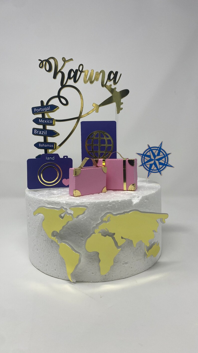 Traveler Cake Topper Travel Cake Decorations Trip Cake - Etsy