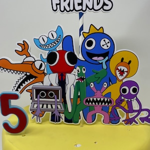 Rainbow Friends Cake Topper - Etsy