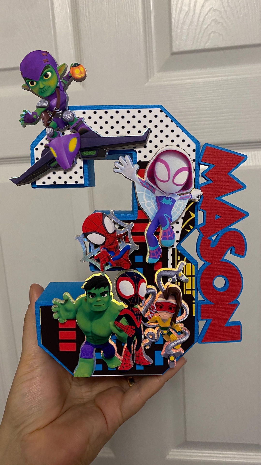 Spidey and Friends Cake Topper 3D Number/ Letter - Spidey Birthday - Etsy