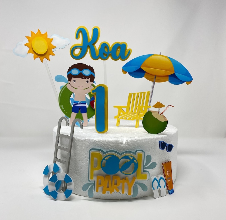 Pool Party Cake Topper Pool Party Birthday Pool Party - Etsy