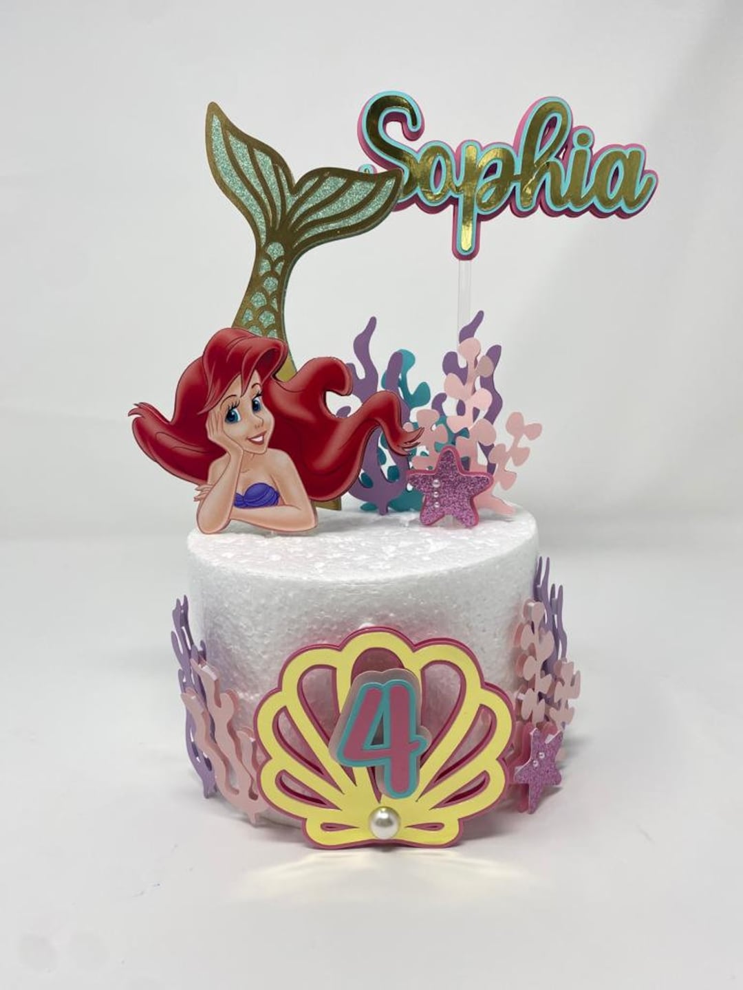 Little Mermaid Cake Topper, Ariel, Mermaid Party. Girl Party, Birthday ...