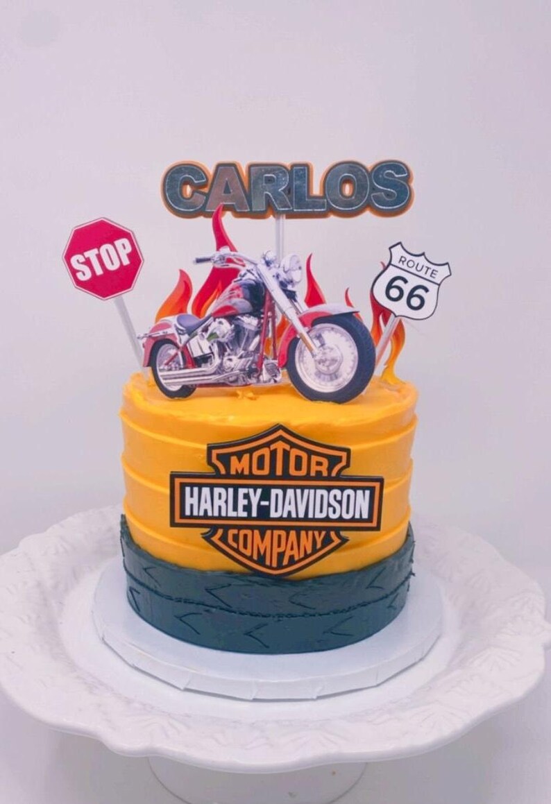 Motorcycle Cake Topper- Motorcycle Birthday Party - Etsy