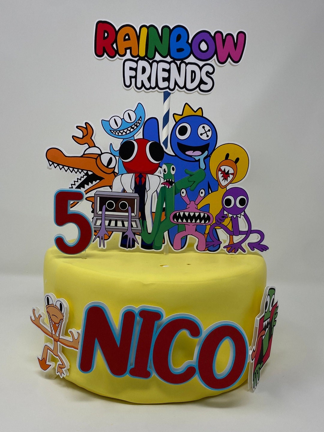 Rainbow Friends Cake Topper - Etsy