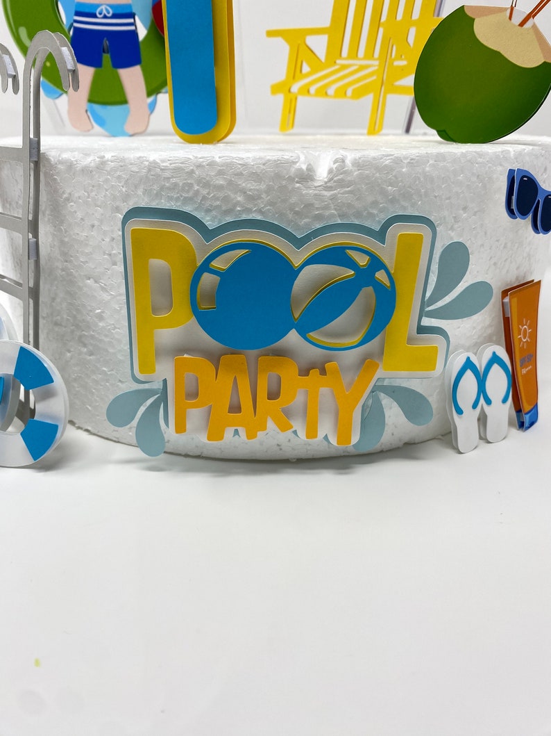 Pool Party Cake Topper Pool Party Birthday Pool Party - Etsy