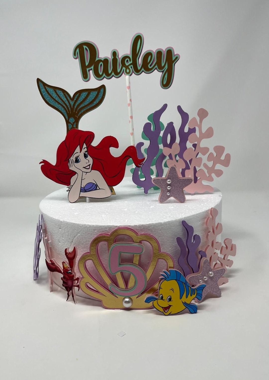 Little Mermaid Cake Topper, Ariel, Mermaid Party. Girl Party, Birthday ...