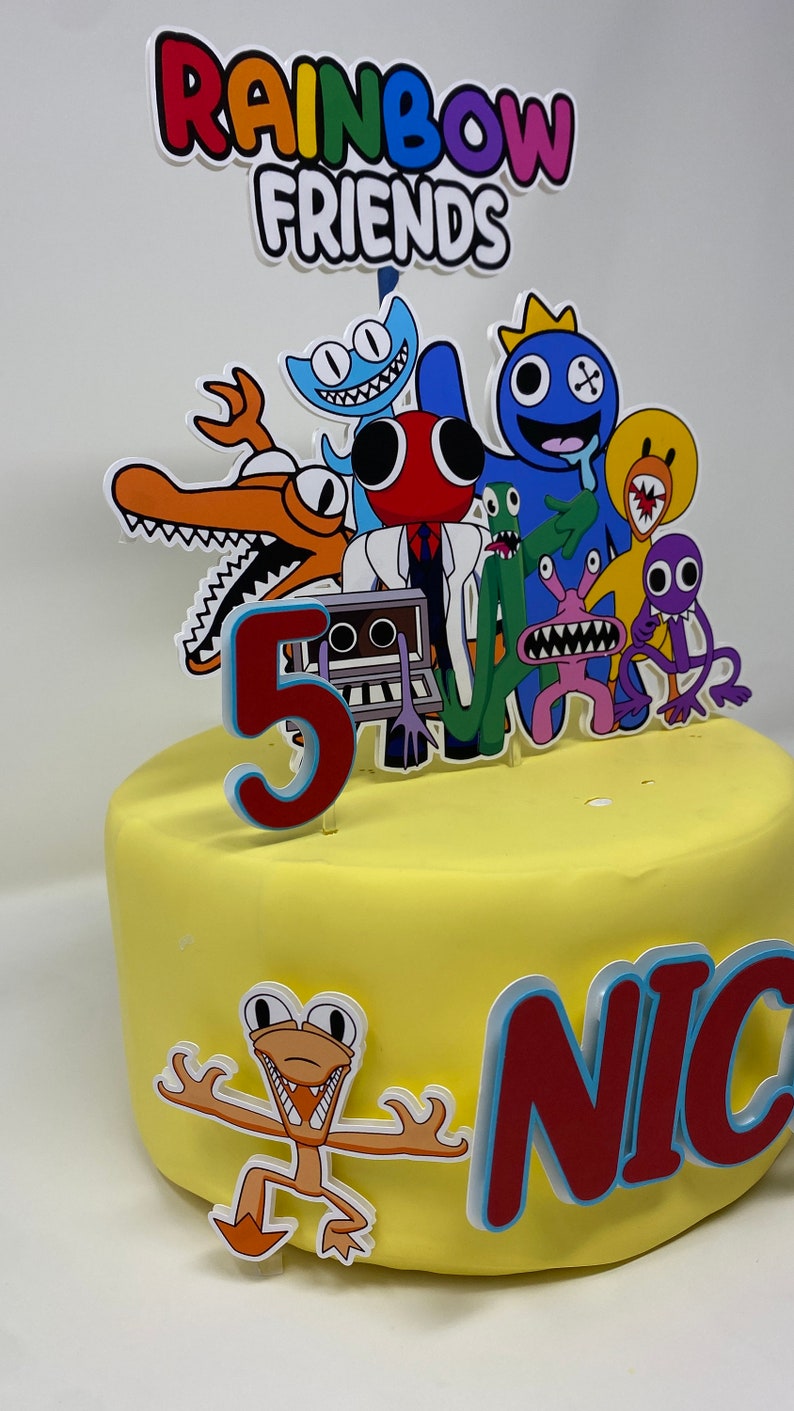 Rainbow Friends Cake Topper - Etsy