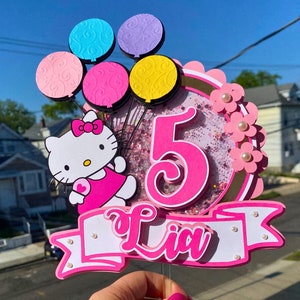 Kitty Cake Topper Kitty Birthday Girl Pink Kitty Birthday Party - Etsy