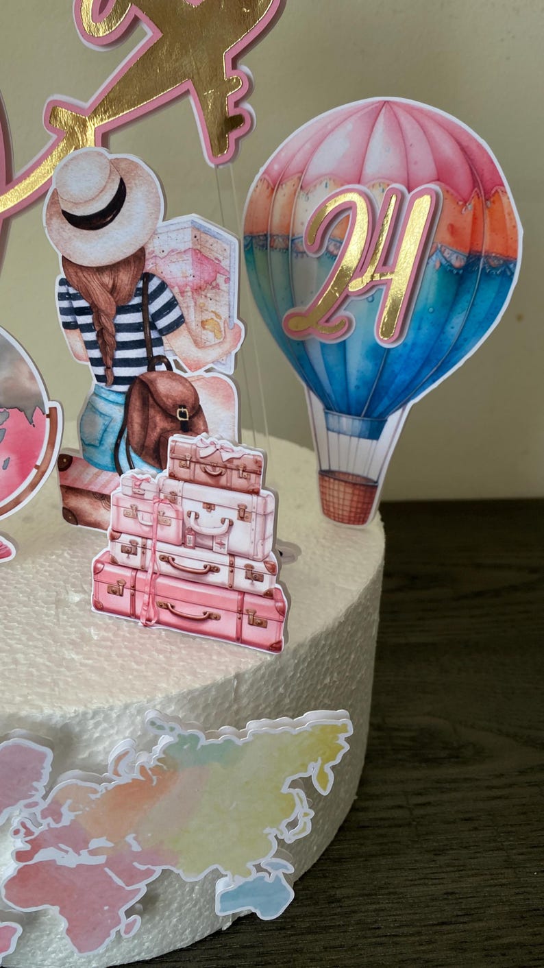Traveler Cake Topper: Adventure Trip Decorations - Etsy