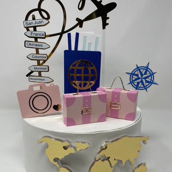 Travel Cake Topper - Etsy