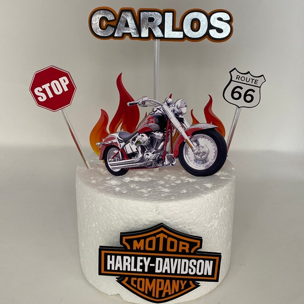 Motorcycle Cake Topper Motorcycle Birthday Party - Etsy