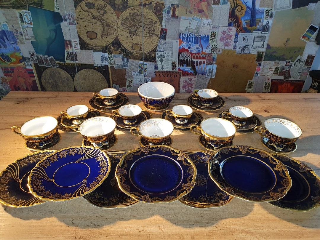 1940s Jäger&co. Cobalt Porcelain Tea Set - Etsy