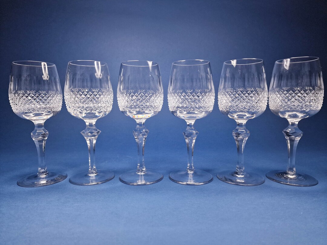 German Vintage Wine Crystal Glass Set for 6 | Knittel - Etsy