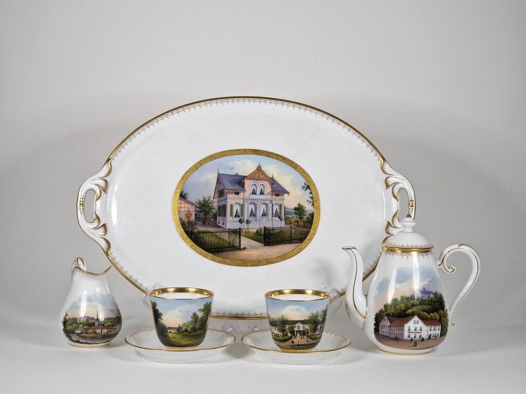 A German 1880s Hand Painted Coffee Set - Etsy