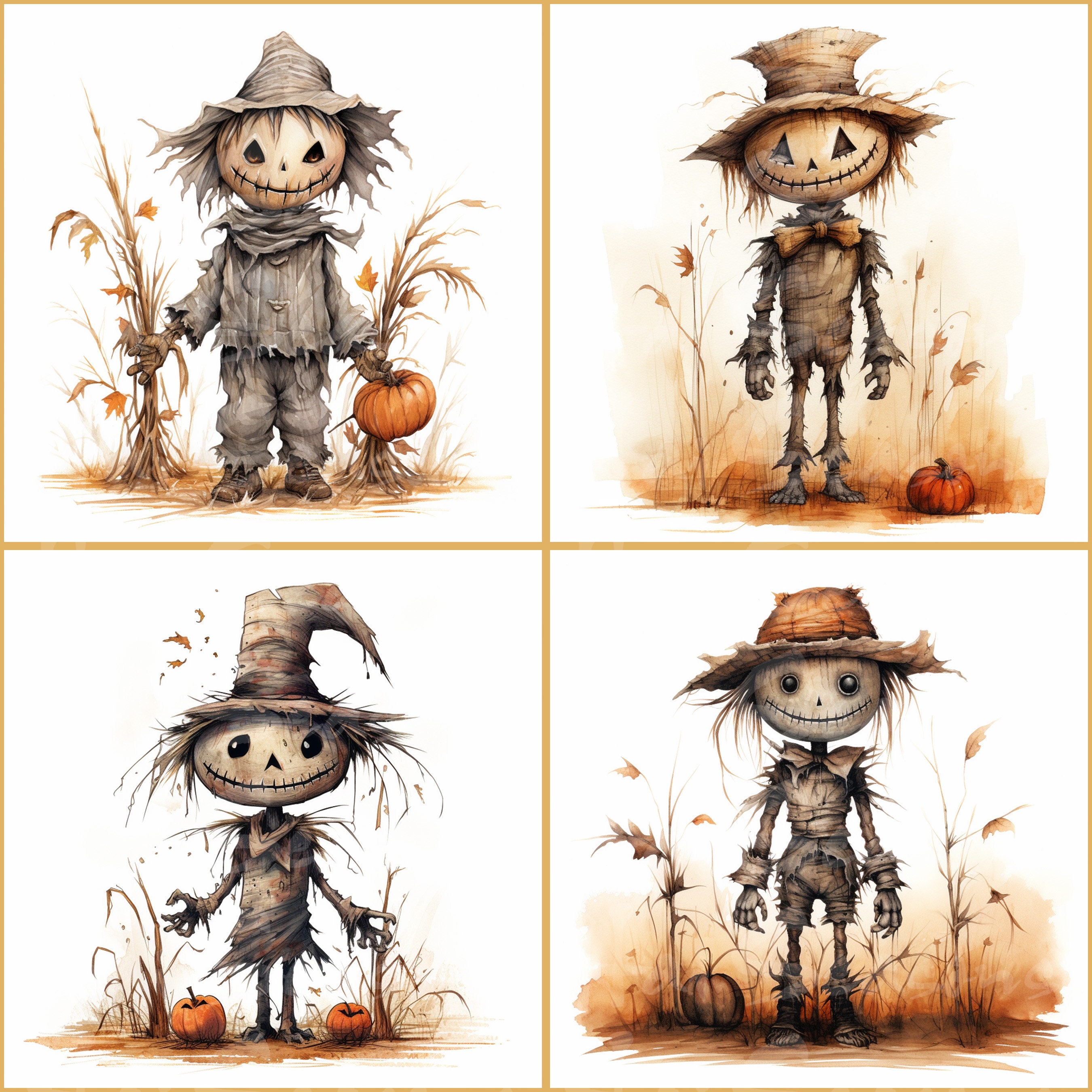Halloween Scarecrow Clipart Collection 10 Downloadable Images Perfect ...