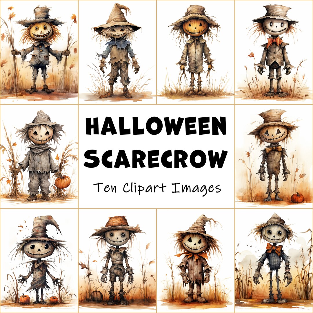 Halloween Scarecrow Clipart Collection 10 Downloadable Images Perfect ...