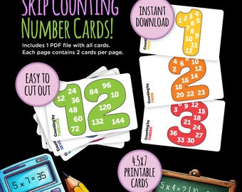Skip Counting Printable Cards | Multiplication Practice | Counting by 2 ...