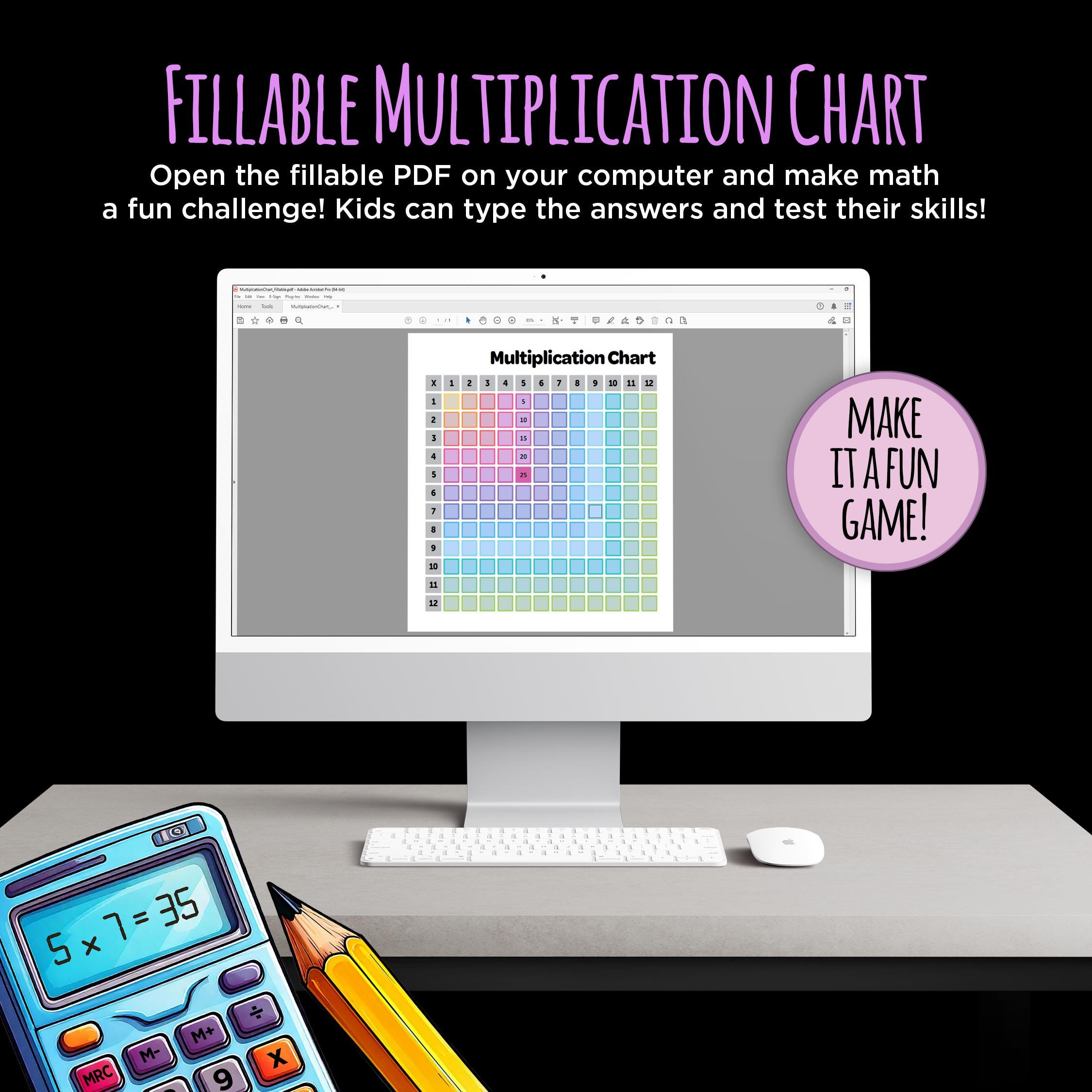 Multiplication Table Printable | Times Table Chart | Math Multiplication Sheet | Times Table for ...