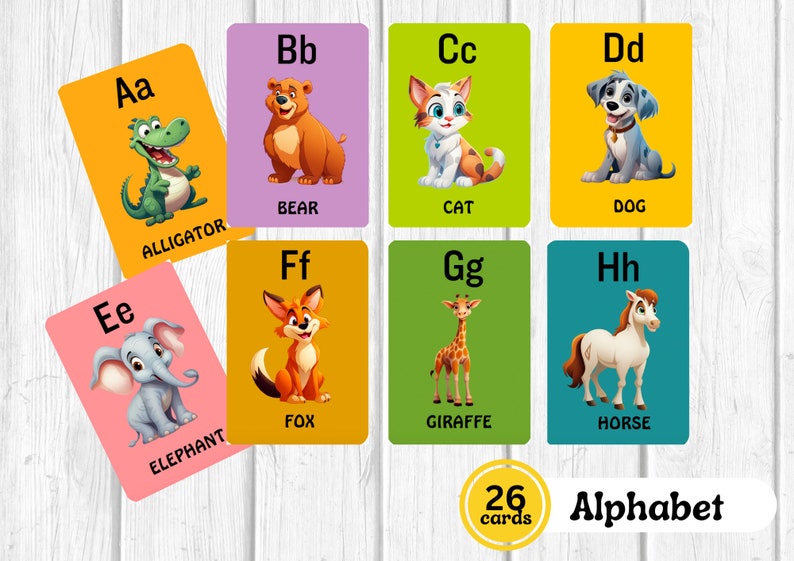 Zoo ABC Adventures Animal Alphabet Flashcards. PDF Download - Etsy