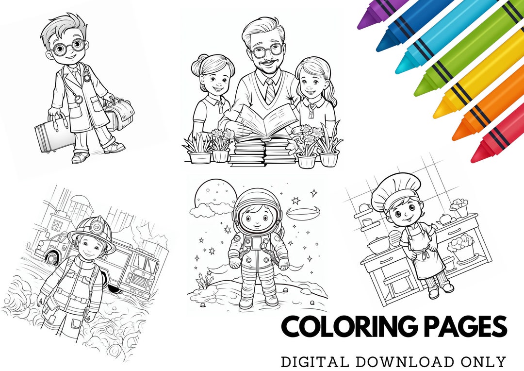 Career Chronicles Inspiring Profession Coloring Pages.educational and ...