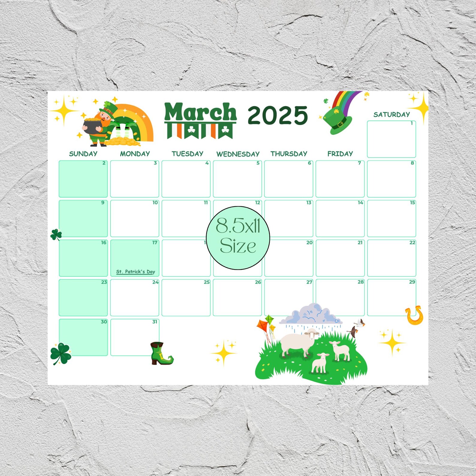 Printable Calendar 2025, 2025 Cute Kids Calendar, Homeschool Calendars ...