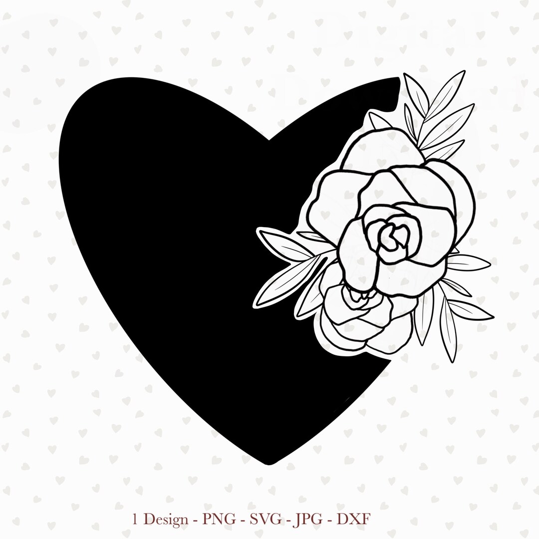 Corazón Svg Día de San Valentín Svg Amor Corazón de Flores Png, Svg ...